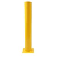 China Yellow 1200mm Steel Safety Bollards Barriers Powder Coating Or Hot Dipped Galvanized for sale