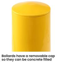 China Yellow 1200mm Steel Safety Bollards Barriers Powder Coating Or Hot Dipped Galvanized for sale