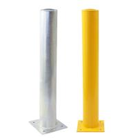 China Yellow 1200mm Steel Safety Bollards Barriers Powder Coating Or Hot Dipped Galvanized for sale
