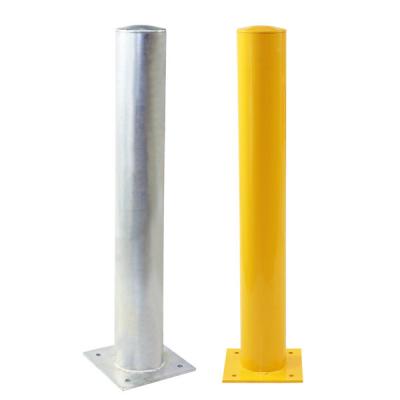 China Yellow 1200mm Steel Safety Bollards Barriers Powder Coating Or Hot Dipped Galvanized for sale