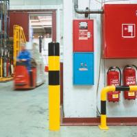 China Metal Fab Safety Bollards Bunnings Hardware Fabrication Yellow Steel Bollards for sale