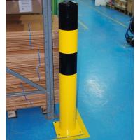 China 1.2m Yellow Steel Pipe Safety Bollard Black Bull XL Warehouse Bollards for sale