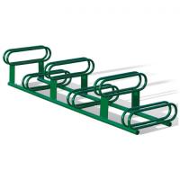 China Green 6 Space Bike Floor Parking Rack Hardware Fabrication Customized for sale
