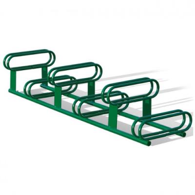 China Green 6 Space Bike Floor Parking Rack Hardware Fabrication Customized for sale