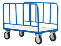 China Fabrication 500KG Platform Trolley With Sides Platform Utility Cart Blue for sale