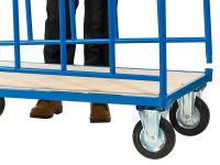 China Fabrication 500KG Platform Trolley With Sides Platform Utility Cart Blue for sale