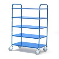 China Metal Fab 600KGS 5 Tier Storage Trolley Rubber Wheels With Brake for sale