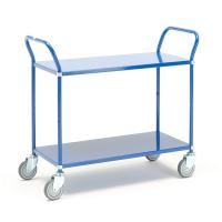 China Green 2 Tier Shelf Trolley 250KGS Metal Utility Cart Fabrication for sale