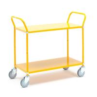 China Green 2 Tier Shelf Trolley 250KGS Metal Utility Cart Fabrication for sale