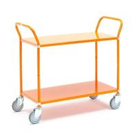 China Green 2 Tier Shelf Trolley 250KGS Metal Utility Cart Fabrication for sale