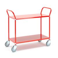 China Green 2 Tier Shelf Trolley 250KGS Metal Utility Cart Fabrication for sale