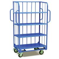 China 500KGS 6 Shelving Carts On Wheels Heavy Duty Shelf Trolley Metal Fab for sale