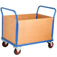 China Substantial Timber Panel Trolley 500KG Platform Cart With Sides for sale