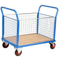 China Zinc Plated 500KGS Flatbed Trolley With Sides Metal Fab Products for sale