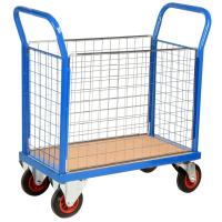 China Zinc Plated 500KGS Flatbed Trolley With Sides Metal Fab Products for sale