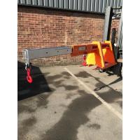 China 1000kg Forklift Mounted Jib Crane Forklift Attachment Orange for sale