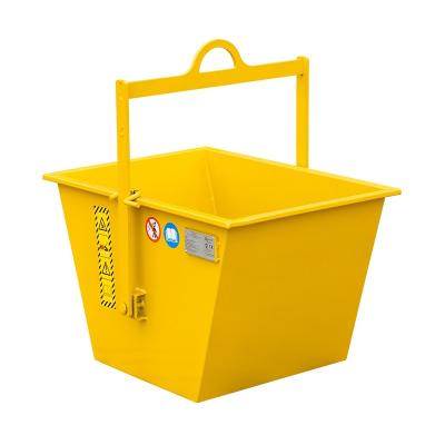 China 60L Hoist Tipping Bucket Concrete Equipment Parts Customized Yellow for sale