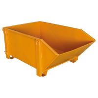 China 4 Tonne 2000ltr Fork Truck Tipping Skip Forklift Skip Bins Yellow for sale