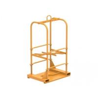 China OEM Yellow Forklift Gas Bottle Carrier 250mm Dia LPG Cylinder Rack for sale