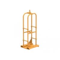 China OEM Yellow Forklift Gas Bottle Carrier 250mm Dia LPG Cylinder Rack for sale