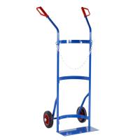 China Powder Coating Propane Cylinder Trolley Oxygen Tank Carrier With Wheels for sale