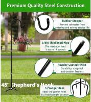 China 5 Prong Outdoor Shepherds Hook Heavy Duty Shepherds Hook For Bird Feeders for sale