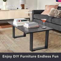 China 600lbs Modern Metal Table Legs Square 16 Inch Black Iron Bench Legs for sale