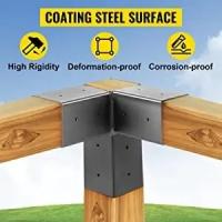 China 2mm 3mm 4x4 Post 3 Way Bracket Metal Fabrication Products Outdoor Decorative for sale