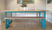 China RECTANGLE SHAPED STEEL BENCH LEGS WITH TOP SUPPORT BAR for sale
