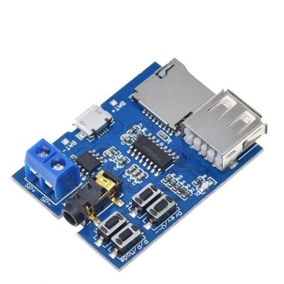 China MP3 Decoder Board with 2W Mono Amplifier TF Card and U Disk Play Mode for 3.7V Lithium Battery Audio Player Module for sale