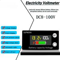 China Lead Acid Digital Ammeter Voltmeter Motorcycle Volt Gauge 12V-84V for sale