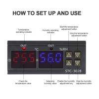 China STC-3028 AC 220V DC 12V-24V Digital Humidity Controller Dual Power Monitoring Device for sale