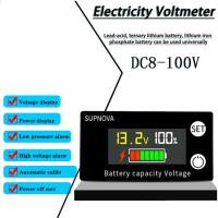 China Lead Acid Digital Ammeter Voltmeter Motorcycle Volt Gauge 12V-84V for sale