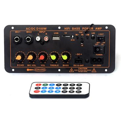China D100W Bluetooth 5.0 Power Amplifier Board with 100W Power and FM Radio Support for 8-12 Inch Speakers for sale