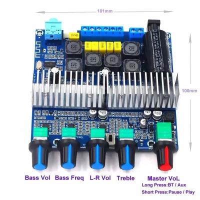 China 2.1 Channel Subwoofer Amplifier Board with 100W Bass Output and Bluetooth 5.0 TPA3116D2 Audio Stereo Equalizer for sale