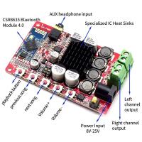 China CA-7492 Bluetooth 5.0 Amplifier Audio Module DC8-25V 2*50W Power Amplifier Board with TDA7492 Chip for sale