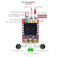 China TDA7498 Chip Class D Amplifier Board 2X100W Dual Channel Audio Board with DC14-34V Input for sale