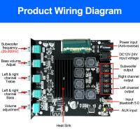 China CA-TB21 2.1 Channel BT Subwoofer Amplifier Audio Board 2*50W+100W 12-24V AMP for sale
