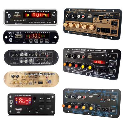 China D50 Amplifier Board with Optical Audio BT 5.0 AMP USB FM Radio TF Player for Home and Car for sale