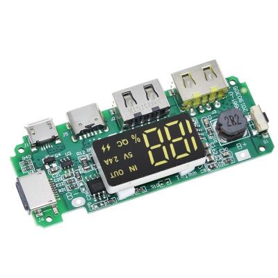 China Dual USB 5V 2.4A Micro/Type-C LED USB Mobile Power Bank 18650 Charging Module Lithium Battery Charger Board Circuit Protection for sale