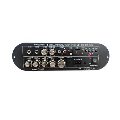 China D800 Professional 2.0 Channel Bluetooth Digital Amplifier Board 12V Rechargeable High Power for DJ/Karaoke for sale