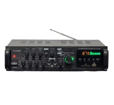 China AV-6288BT 1000W 2*500W High Fidelity Karaoke Amplifier Dual-Use 12V/220V AC/DC BT Wireless Plastic Material for sale