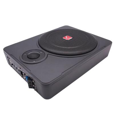 China 600W Ultra-Thin 12V Car Active Subwoofer Hot Sale DJ Trapezoid Subwoofer Speaker Slim Seat Woofer for Car Audio for sale