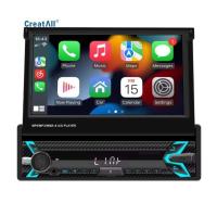 China Creatall 7-Inch Single-Cylinder Retractable Screen Car MP5 Player HD BT Reverse Image Wireless Carplay USB-Dashboard Placement for sale