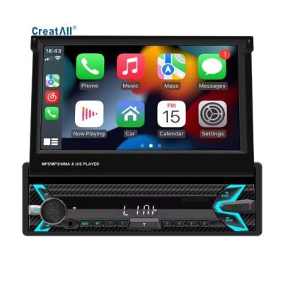China Creatall 7-Inch Single-Cylinder Retractable Screen Car MP5 Player HD BT Reverse Image Wireless Carplay USB-Dashboard Placement for sale