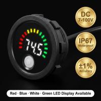 China Waterproof DC 7-100V LED Digital Voltmeter Panel Mount Battery Voltage Indicator for EV Lithium Solar Factory Direct for sale