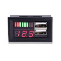 China Red LED Digital Display Voltmeter Panel Mini Battery Tester for DC 12V Cars Motorcycles USB 5V2A Output AC Power Supply for sale