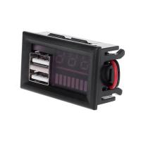 China Red LED Digital Display Voltmeter Panel Mini Battery Tester for DC 12V Cars Motorcycles USB 5V2A Output AC Power Supply for sale
