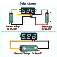 China Mini 0.36 Digital LED Display Module Red Blue Voltmeter Electric Battery DC2.5V-32V/DC0-100V Voltage Testing Panel Meter DC for sale