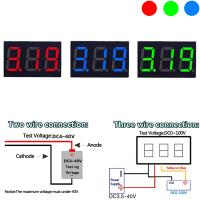 China Mini 0.36 Digital LED Display Module Red Blue Voltmeter Electric Battery DC2.5V-32V/DC0-100V Voltage Testing Panel Meter DC for sale